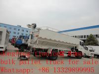 China Dongfeng tianlong 8*4 40-45cbm animal poultry feed truck for sale, 20tons hydraulic farm-oriented feed tank truck for sale