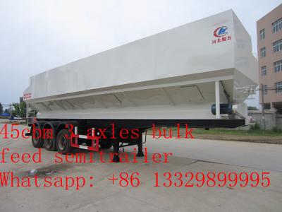 China high quality 45cbm feed transportation trailer for sale, CLW brand 20tons farm-oriented electronic system feed trailer for sale