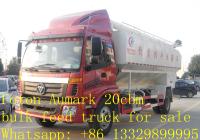China Foton Aumark 20cbm feed pellet truck for sale, best price foton 10tons electronic poultry feed delivery truck for sale for sale