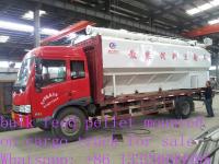 China 37m3 bulk feed tank mounted on cargo truck for sale, best price CLW poultry animal feed tank mounted on cargo truck for sale