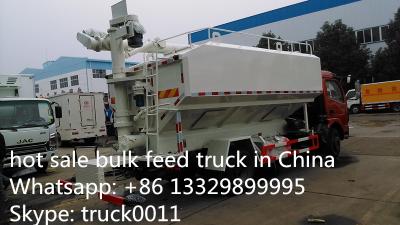 China forland 4-5metric tons poultry feed delivery truck for sale, forland RHD mini 8m3 farm-oriented feed delivery truck for sale