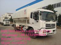 China cheapest price Dongfeng 10tons animal feed truck for sale, 20m3 dongfeng hydraulic feed truck for fish/pig farms for sale