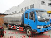 China FAW 4*2 13,000L stainless steel milk tank for sale, China supplier of factory sale best price fresh milk delivery truck for sale
