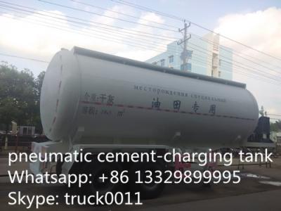 China CLW brand pneumatic cement-charging tank for sale,hot sale good price pneumatic cementing tank trailer for oil field for sale
