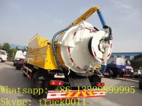 China factory price Dongfeng tianjin combined vacuum flushing truck for sale, vacuum truck for sale