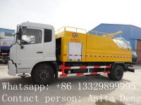 China factory price Dongfeng tianjin combined vacuum flushing truck for sale, vacuum truck for sale