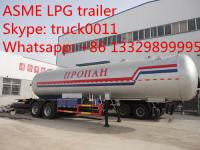 China factory price ASME bulk lpg gas trailer for sale, ASME standard and ASME stamp lpg gas propane tank semitrailer for sale