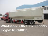 China Foton auman 8*4 40cbm bulk feed transported truck for sale, 20tons farm-oriented animal feed pellet tank truck for sale　 for sale