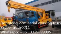 China hot sale dongfeng 153 190hp 18m-22m aerial working platform truck, dongfeng RHD 4*2 20m high altitude operation truck for sale