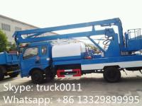 China dongfeng brand high altitude operation truck with water tanker, hot sale hydraulic bucket truck with water tank for sale