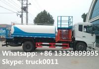 China Dongfeng Tianjin Water tank with hydraulic aerial working platform, high altitude operation truck with water tank for sale