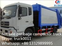 China Dongfeng 4X2 LHD 10tons Compress Garbage truck for sale, best price dongfeng diesel 210hp/180hp garbage compacted truck for sale
