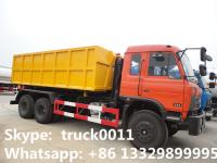 China Dongfeng 153 6*4 16cbm hook lifter garbage truck, high quality and best price 16cbm swing arm garbage truck for export for sale