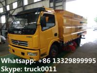 China dongfeng 4*2 LHD 120Hp diesel street sweeper truck with factory price, hot sale best price dongfeng road sweeping truck for sale