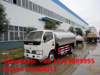 China China cheapest price dongfeng 5,000L stainless steel milk tank for sale, new food grade liquid good transported truck for sale
