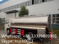 China China cheapest price dongfeng 5,000L stainless steel milk tank for sale, new food grade liquid good transported truck for sale