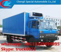 China 4x2 dongfeng 8 ton to 15 ton refrigerated van, hot sale best price Cummins 170hp dongfeng brand refrigerated truck for sale