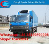 China 4x2 dongfeng 8 ton to 15 ton refrigerated van, hot sale best price Cummins 170hp dongfeng brand refrigerated truck for sale