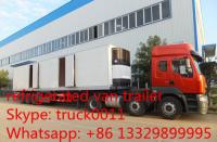 China 40 foot tri-axle mobile refrigerated cargo container trailer, best price factory sale 45tons freezer van semitrailer for sale