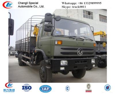 China dongfeng 4*4 knuckle boom mounted on truck, hot sale dongfeng truck with crane for sale, best price crane truck for sale