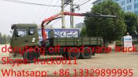 China dongfeng 4*4 knuckle boom mounted on truck, hot sale dongfeng truck with crane for sale, best price crane truck for sale