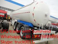 China ASME lpg gas trailer with sun-shield for sale, factory direct sale cheapest propane gas trailer with sunshield cover for sale
