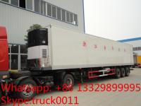 China 3 axles 45ft refrigerated van trailer for sale, factory sale refrigerator van body trailer, 45tons cold room semitrailer for sale