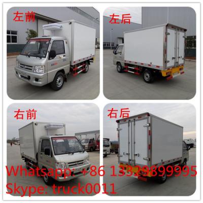 China FOTON 4×2 41HP 1tons Refrigerator Truck,best quality  forland mini 1tons gasoline cold room truck for ice-cream for sale for sale
