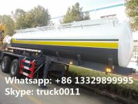 China 2 axles 25ton chemical liquid tank trailer for sale, hot sale best price Hydrochloric acid Transported semitrailer for sale