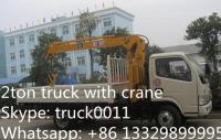 China factory sale best price dongfeng  4*2 LHD mini truck with crane, Dongfeng 2.5tons cargo truck mounted on crane for sale for sale