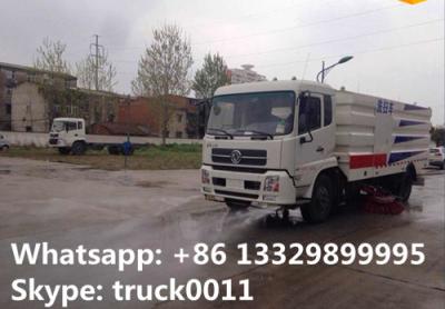 China dongfeng 4*2 street high pressure cleaning sweeper truck, hot sale best price highpressure washing truck on road sweeper for sale