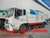 China dongfeng 4*2 street high pressure cleaning sweeper truck, hot sale best price highpressure washing truck on road sweeper for sale