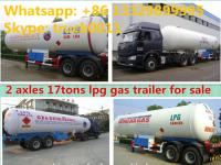 China hot sale 17 metric tons double BPW/FUWA axles lpg gas tank trailer, best price 17tons propane gas tank semitrailer for sale