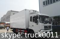 China dongfeng tianjin LHD 10ton-15ton frozen fish transported van truck, hot sale best price cold room truck for frozen food for sale