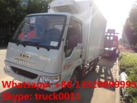 China JAC mini gasoline cold room truck for sale, hot sale JAC brand  gasoline 82hp refrigerated truck for ice-cream for sale for sale