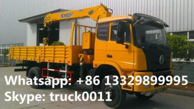 China dongfeng 4*4 all wheels drive off road 6.3tons telescopic boom mounted on truck for sale, HOT SALE! truck with crane for sale