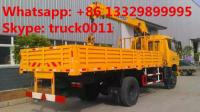 China dongfeng 4*4 all wheels drive off road 6.3tons telescopic boom mounted on truck for sale, HOT SALE! truck with crane for sale