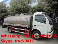China factory sale best price dongfeng 8,000L milk truck for sale, hot sale stainless steel food grade liquid tank truck for sale