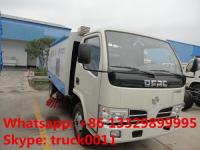 China dongfeng Euro 4 100hp road sweeper truck for sale (1.5cbm water tank+4cbm dust van), best price dongfeng street sweeper for sale
