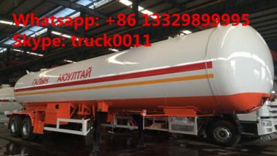 China factory price 17tons Double axles lpg road tanker trailer, best price 40.5m3 road transported lpg gas tank for sale for sale