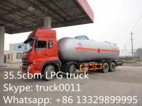 China Dongfeng tianlong 8*4 lpg transport bobtail truck 35000Liters for sale, lpg gas truck bobtail for sale for sale
