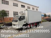 China hot sale 2tons-3tons refrigerated truck for transported tuna, dongfeng reefer van truck for fresh seafood for sale for sale