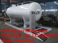 China Hot sale 5metric tons lpg gas tank with refilling system for gas cylidners filling, 5MT skid lpg gas refilling plant for sale