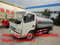 China dongfeng 5,000L Euro 4 milk tank truck, liquid food tank truck for sale, best price new 304 stainless steel milk tanker for sale
