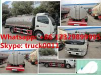 China dongfeng 5,000L Euro 4 milk tank truck, liquid food tank truck for sale, best price new 304 stainless steel milk tanker for sale