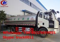 China FAW J6 13,000L stainless steel foodgrade milk tank truck for sale, China famous FAW brand liquid food truck for sale for sale