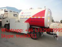 China CLW brand 5m3 mini lpg tank trucks with refilling system, 2tons mini CLW cooking gas dispensing truck for gas cylinders for sale