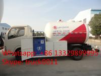 China CLW brand 5m3 mini lpg tank trucks with refilling system, 2tons mini CLW cooking gas dispensing truck for gas cylinders for sale