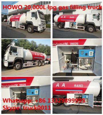 China HOWO brand 10.5tons mobile lpg gas dispensing truck for sale, HOWO brand bulk road lpg gas dispensing truck for retails for sale