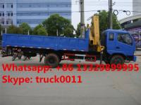 China factory direct sale best price CLW truck with boom crane, Hot sale dongfeng 170hp 6tons truck with folded crane for sale